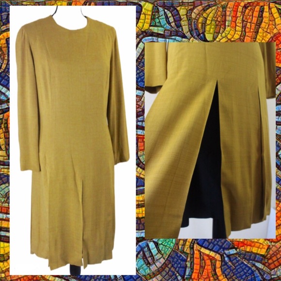 Vintage | Dresses | Vintage 6s Justin Mccarty Mustard Yellow Dress ...